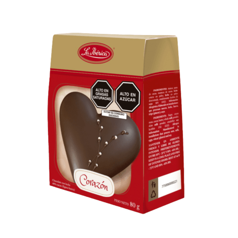 Chocolate corazón La Ibérica de 80 gr - ️ Hallys.pe